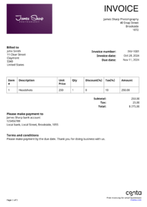 Free Invoice Generator | Online Bill Maker | Conta