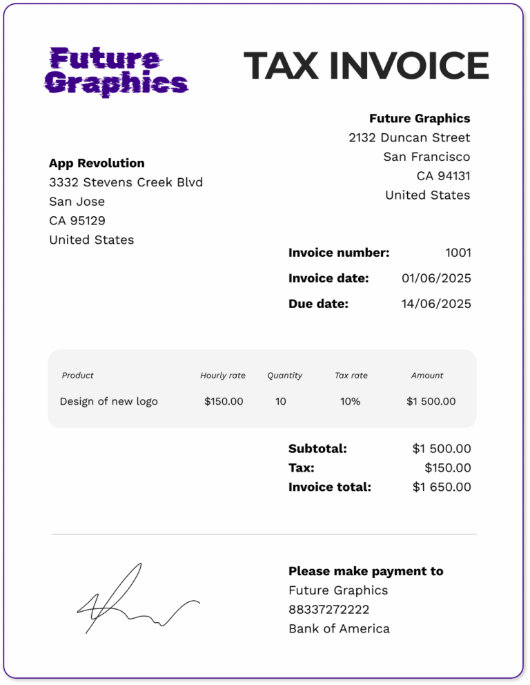Sample invoice for self-employed—with free invoice tool | Philippines