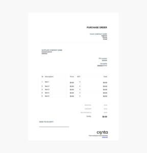 Purchase order template | Printable | Word and Excel | Australia